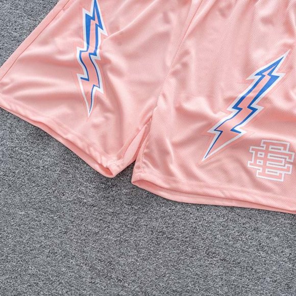 Eric Emanuel | Shorts | Eric Emanuel Logo Lightning Print Pink Lounge ...